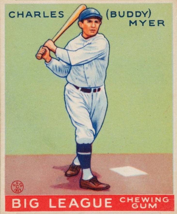 1933 Goudey Buddy Myer #153 Baseball Card - VCP Price Guide