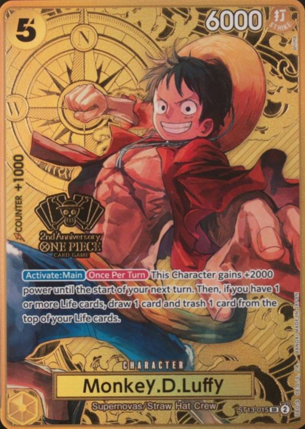 2025 One Piece Japanese 2nd Anniversary Set Monkey D. Luffy #015 TCG ...