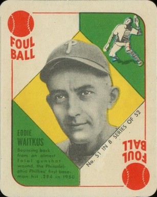 1951 Topps Blue Backs Eddie Waitkus #51 Baseball - VCP Price Guide