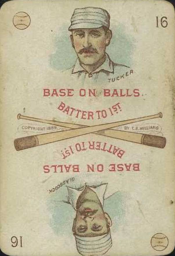 1889 E.R. Williams Card Game Jack Glasscock/Tommy Tucker # Baseball ...