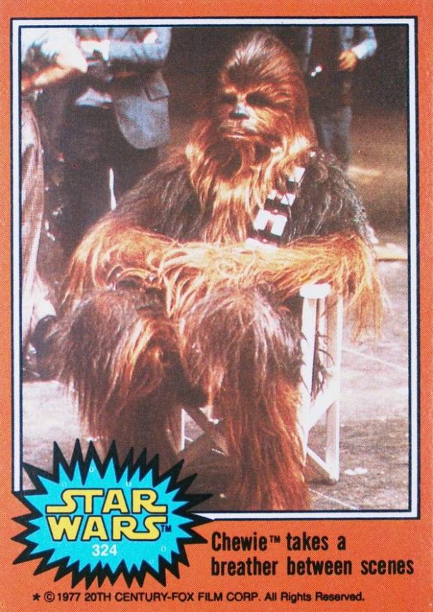 1977 Star Wars Chewie takes a breather between scenes #324 Non-Sports ...