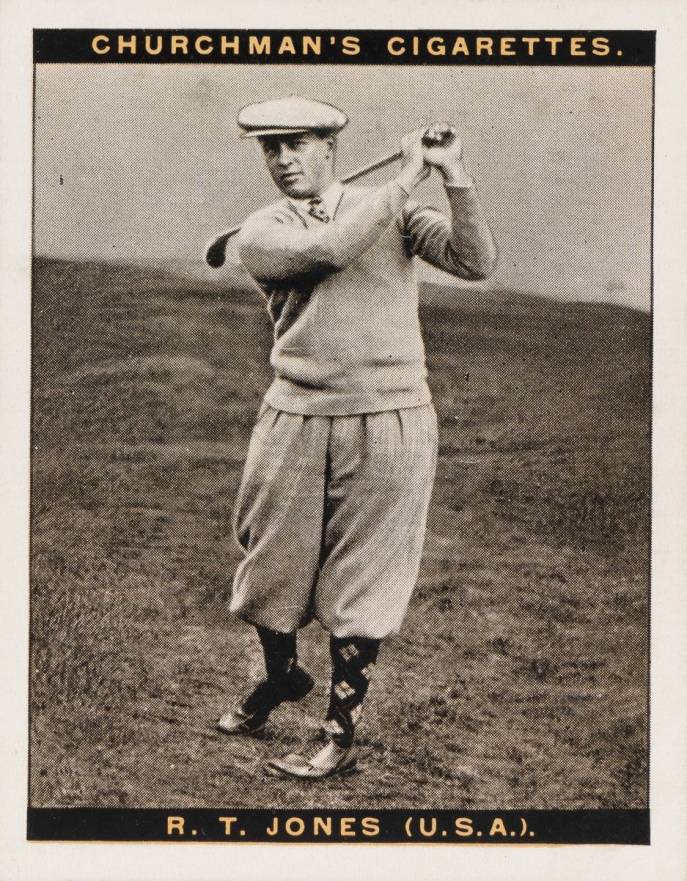 1927 W.A. & A.C. Churchman Famous Golfers Ser.of 12 R.T. Jones #7 Golf ...
