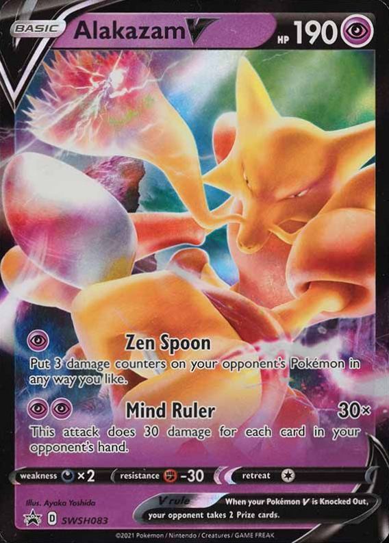 2021 Pokemon Sword & Shield Black Star Promo Alakazam V #083 TCG - VCP ...