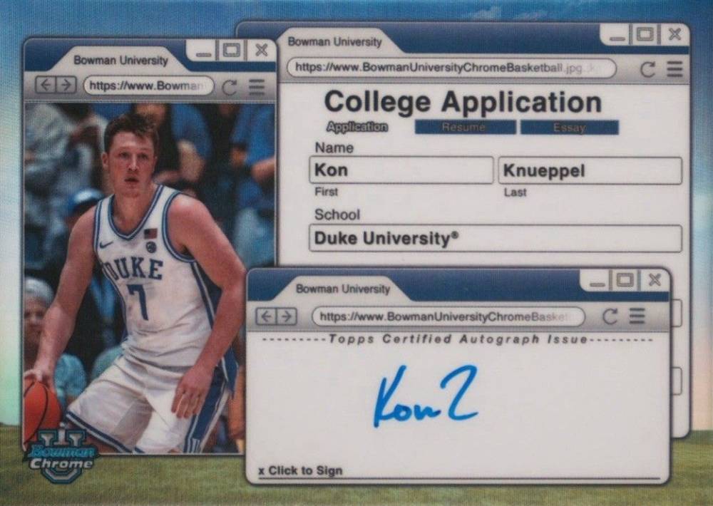 2024 Bowman Chrome University College Application Autographs Kon ...
