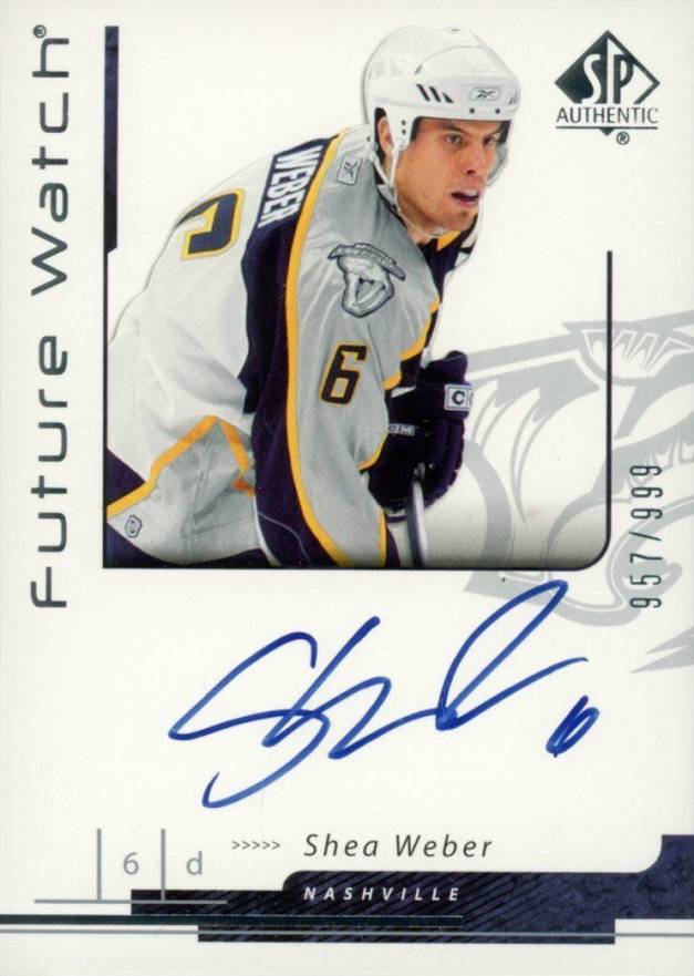 2006 SP Authentic Shea Weber #187 Hockey Card - VCP Price Guide