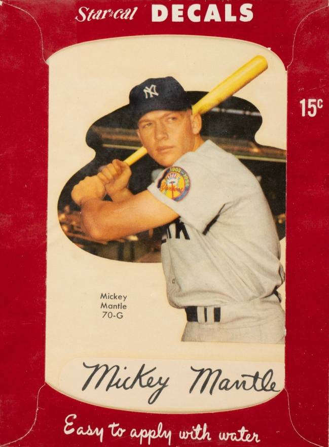 1952 Star-Cal Decals Type 1 Mickey Mantle #70-G Baseball Card - VCP ...