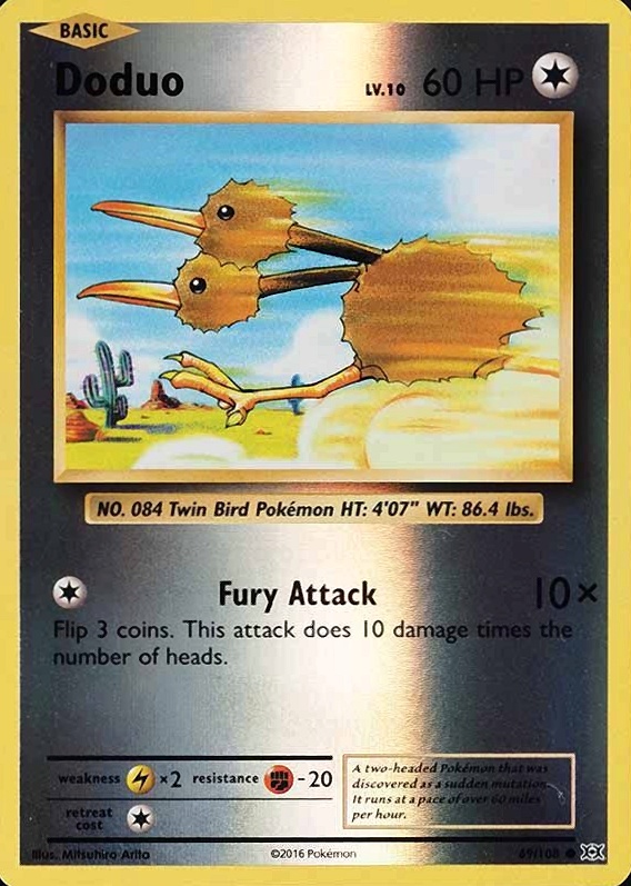 2016 Pokemon XY Evolutions Doduo-Reverse Foil #69 TCG - VCP Price Guide